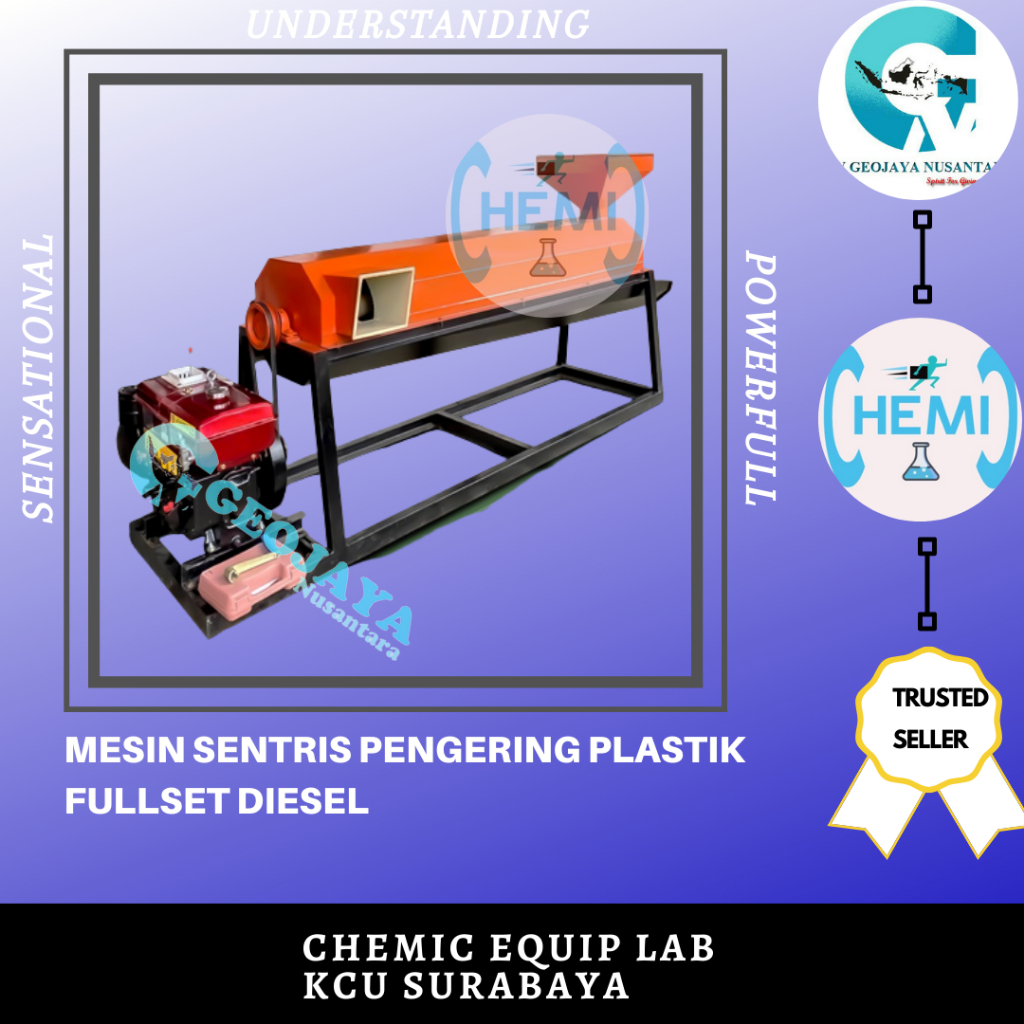 MESIN SENTRIS PENGERING PLASTIK FULLSET DIESEL | chemicequiplab